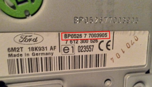 Ford Fiesta radio code unlock